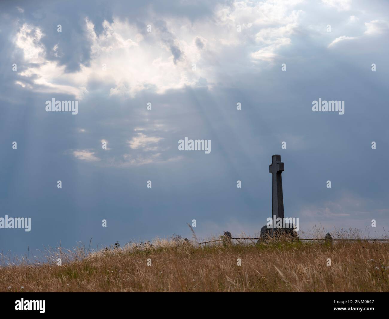 The memorial cross on the site of the Battle of Flodden, Branxton ...