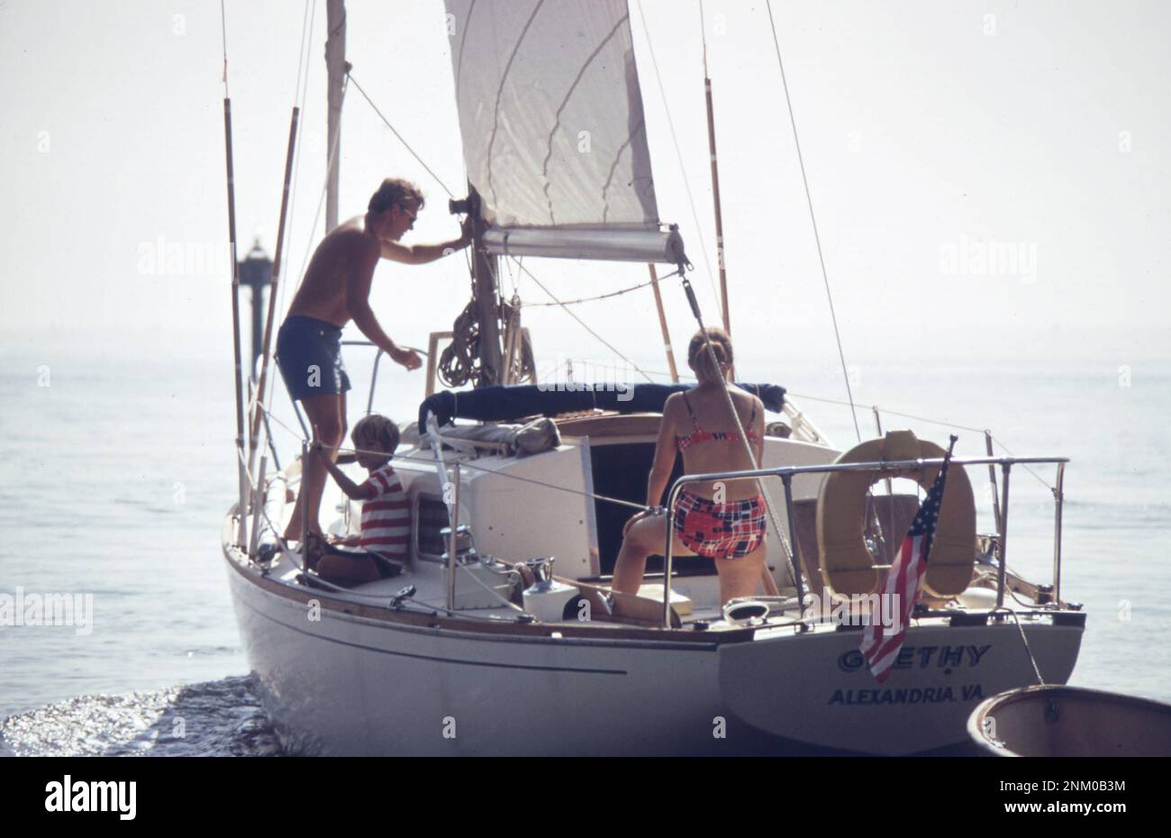1970s Sailing Photos: A sailboat on Chesapeake Bay ca. 1973 Stock Photo ...