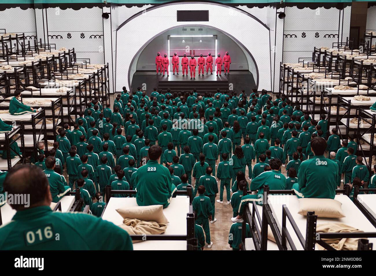 This image released by Netflix shows a scene from the popular Korean ...