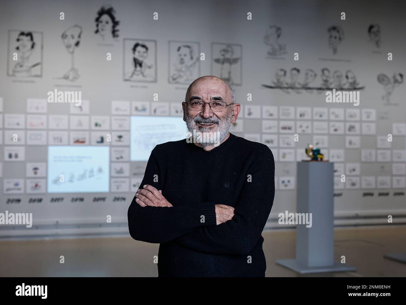 The cartoonist, Antonio Ortiz Fuster, known as Ortifus, poses during ...