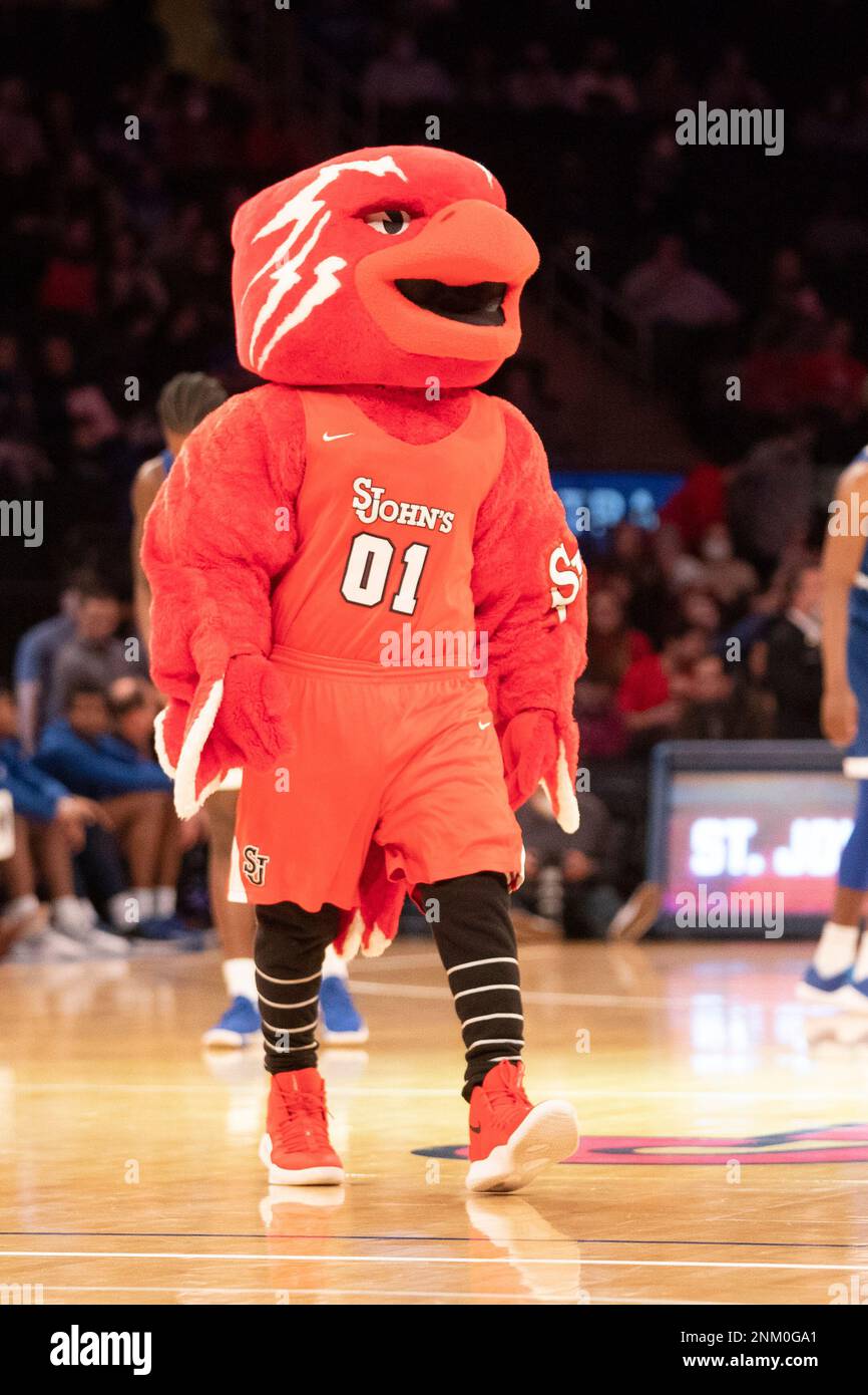 NEW YORK, NY - JANUARY 22: Johnny, the St. Johns Red Storm mascot ...