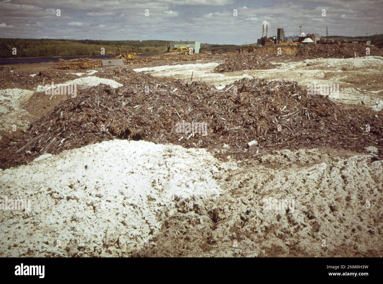 1970s United States: Waste bark and chemicals from the Georgia Pacific ...