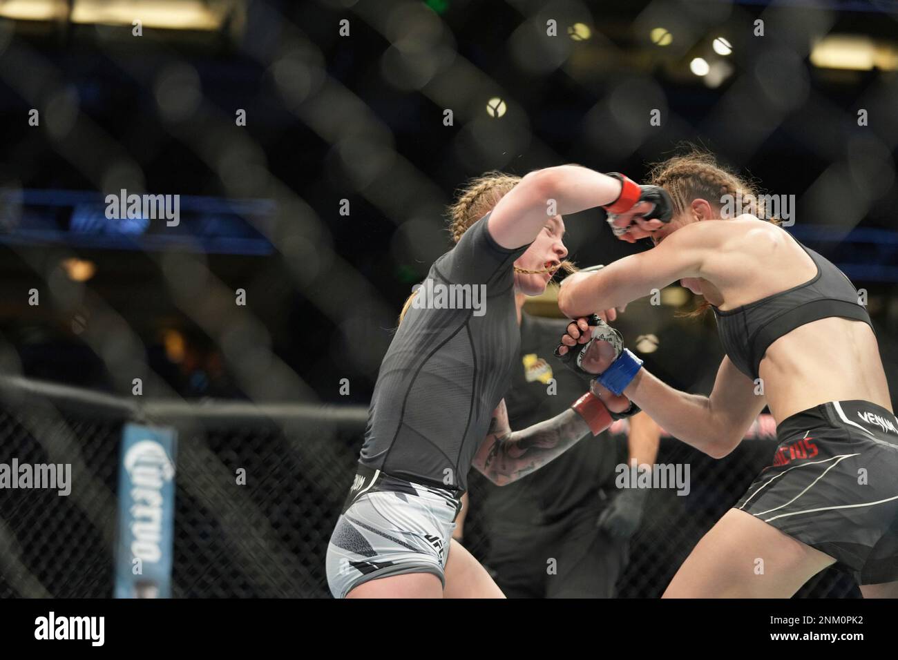 ANAHEIM, CA - JANUARY 22: (L-R) Kay Hansen punches Jasmine Jasudavicius ...
