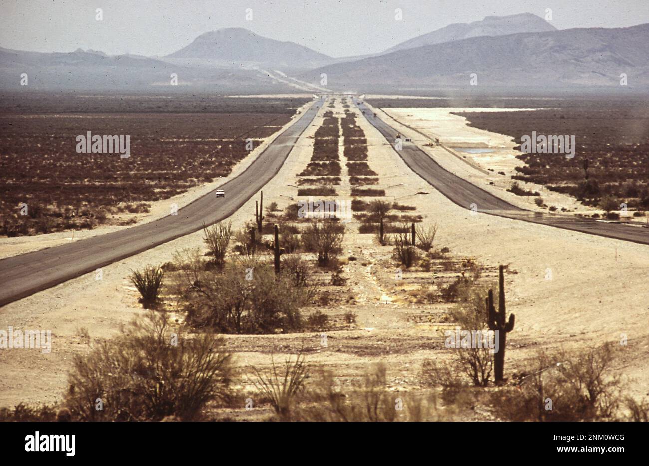 1970s America: The Brenda Cutoff, Interstate 10 (I-10). A new freeway ...