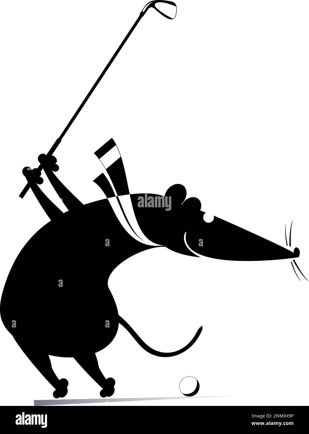 Cartoon rat or mouse plays golf illustration Stock Vector Image & Art ...