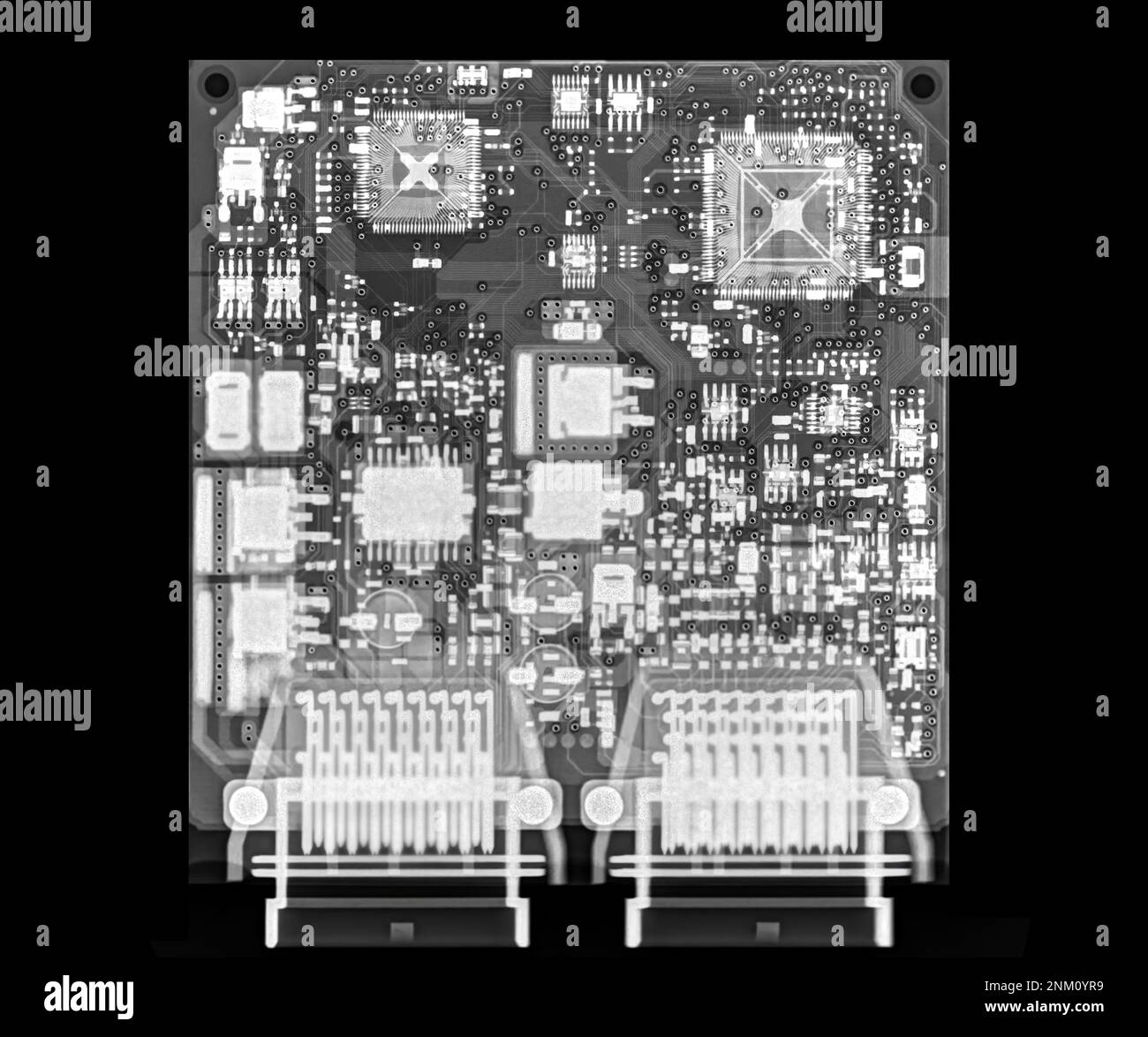X-ray image of mother board of engine control unit or ECU in Motorcycle ...