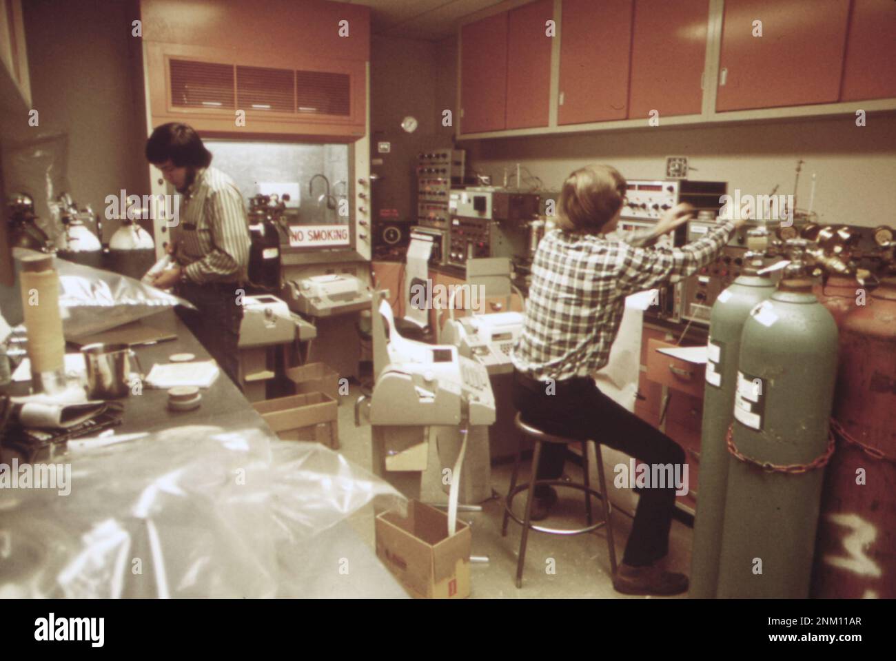 1970s United States: Workers for the Los Angeles Reactive Pollutant ...