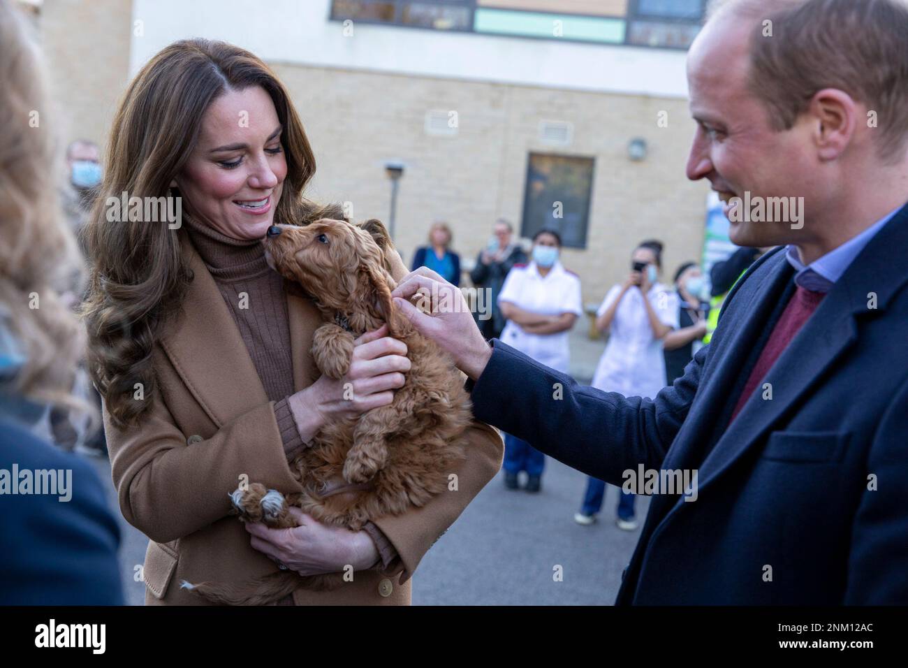 Britain's Prince William and Kate, Duchess of Cambridge meet new ...