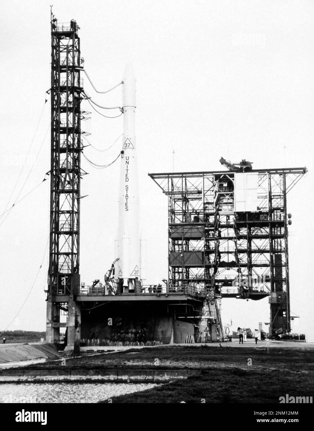The Delta 37 rocket ready to launch ESSA II ca. 28 February 1966 Stock ...