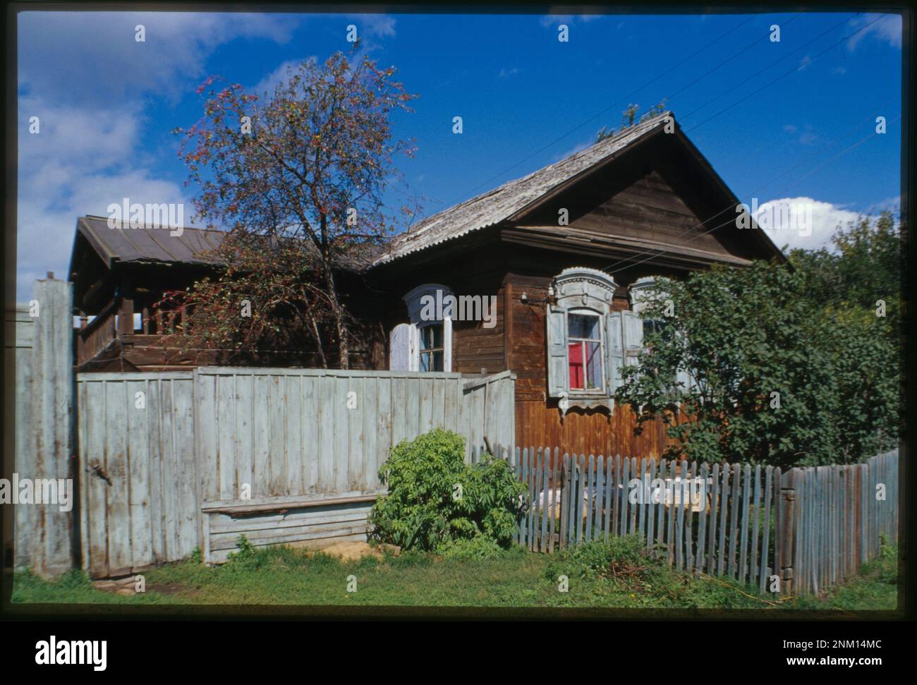 An early 20th-century log house in Ust'-Kuda, Russia. The building ...