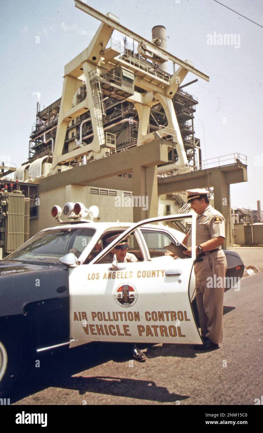 1970s United States: Air pollution control department officers, Mel ...