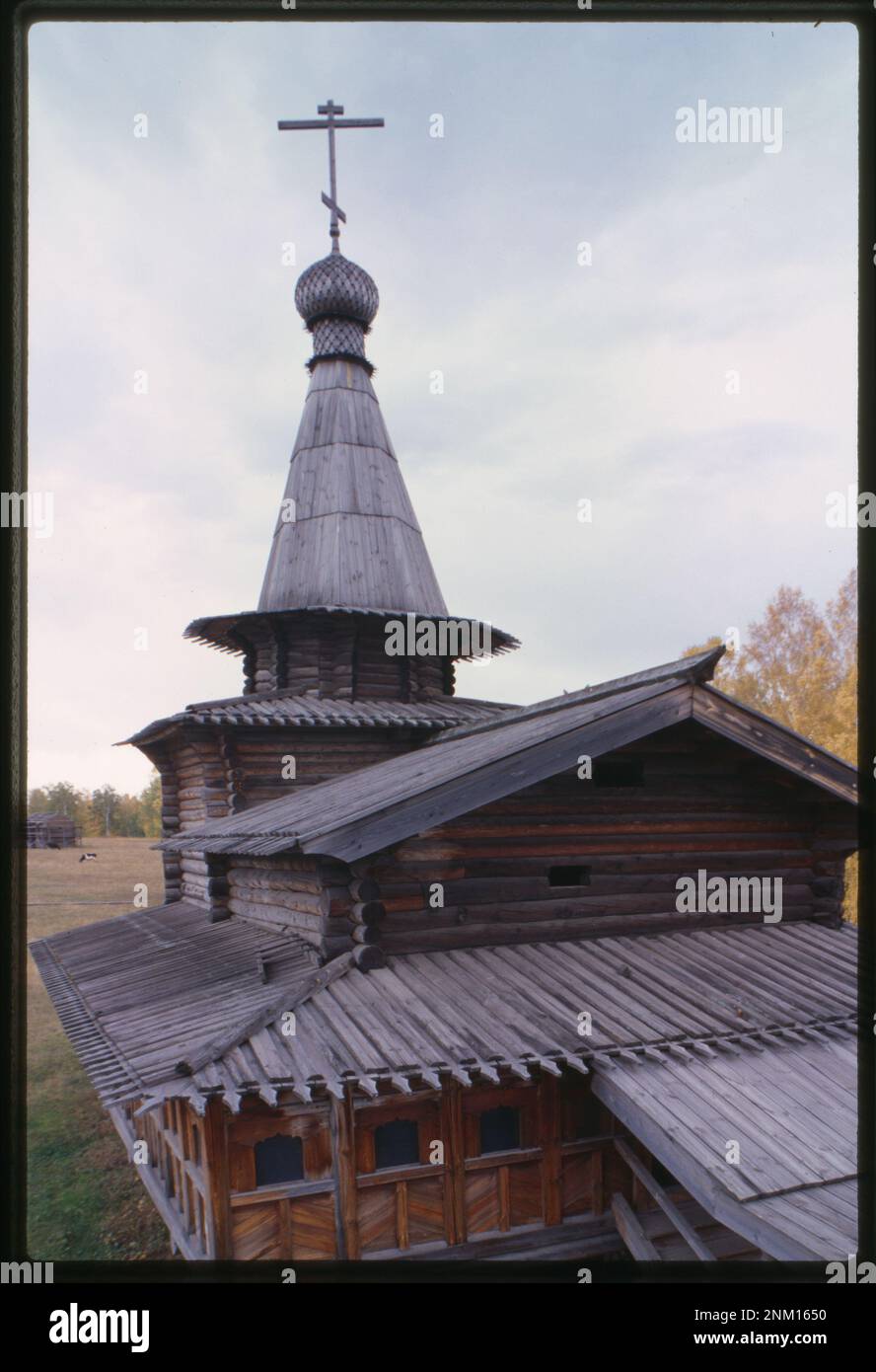 The Log Church of the Savior, originally built in 1700 in Zashiversk ...