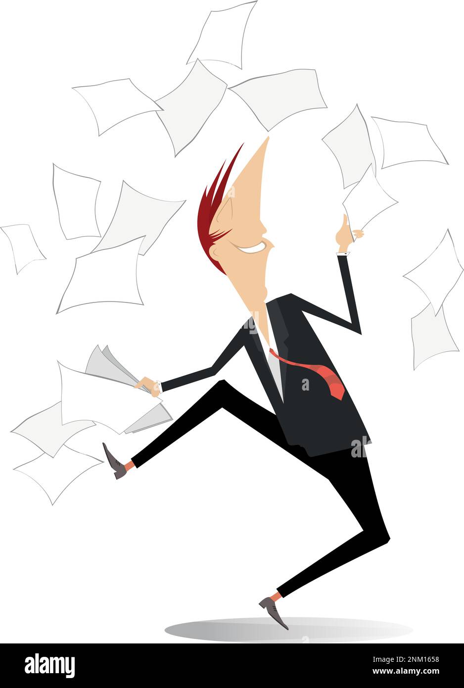 Happy man finished work Stock Vector Images - Alamy