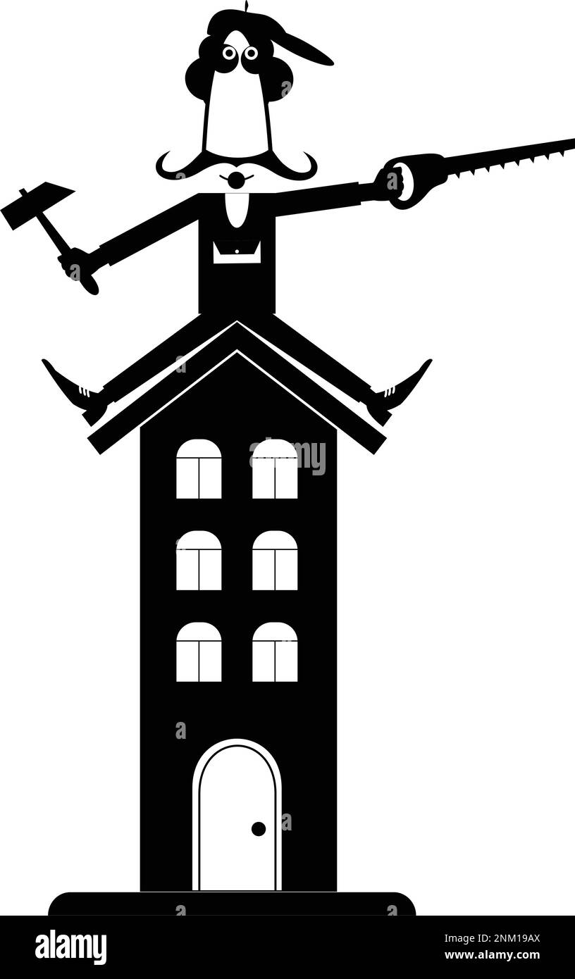 Smiling black construction worker Black and White Stock Photos & Images ...