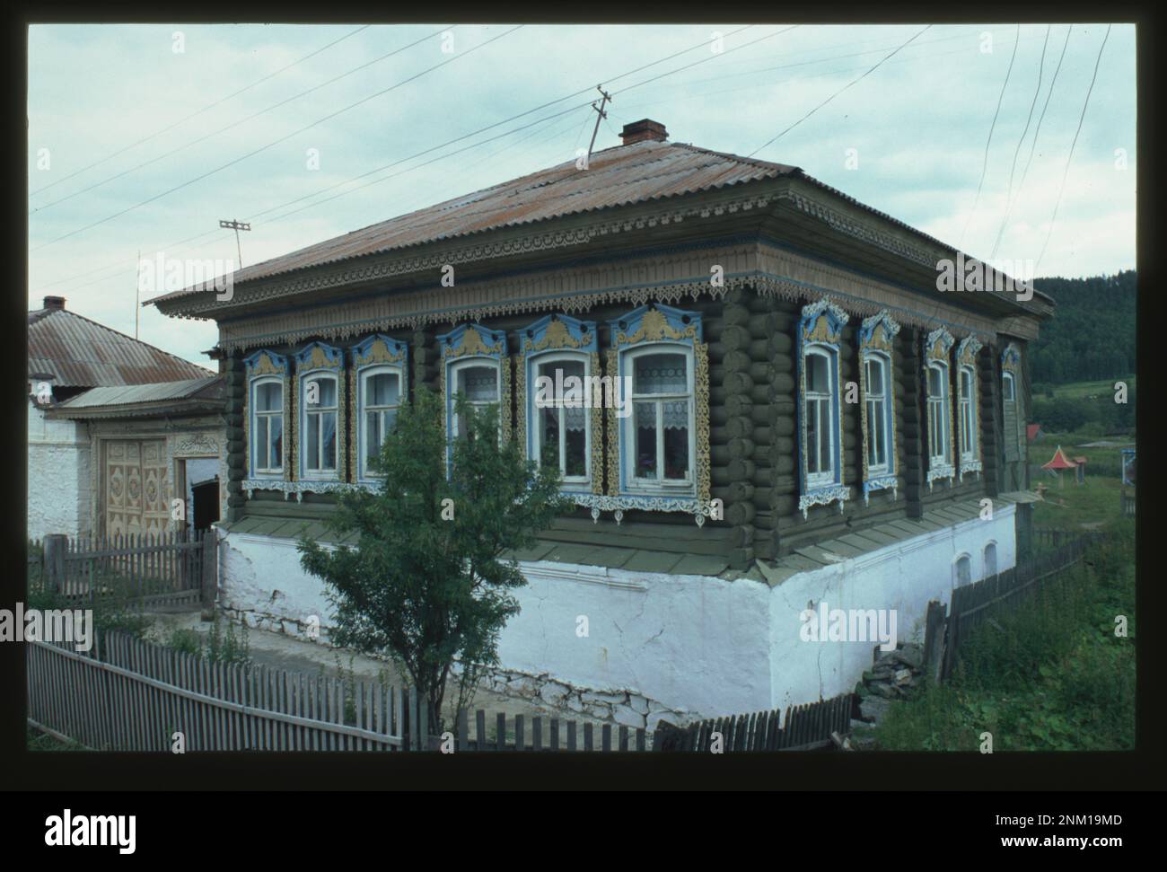 This log house, built around 1900 in Syrostan, Russia, located at Lenin ...