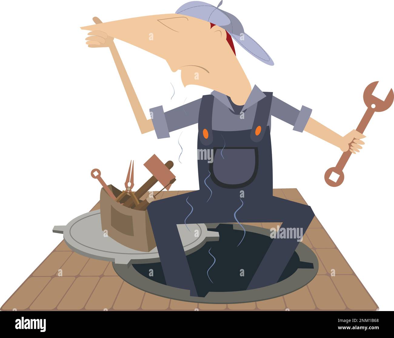 Manhole worker Stock Vector Images - Alamy