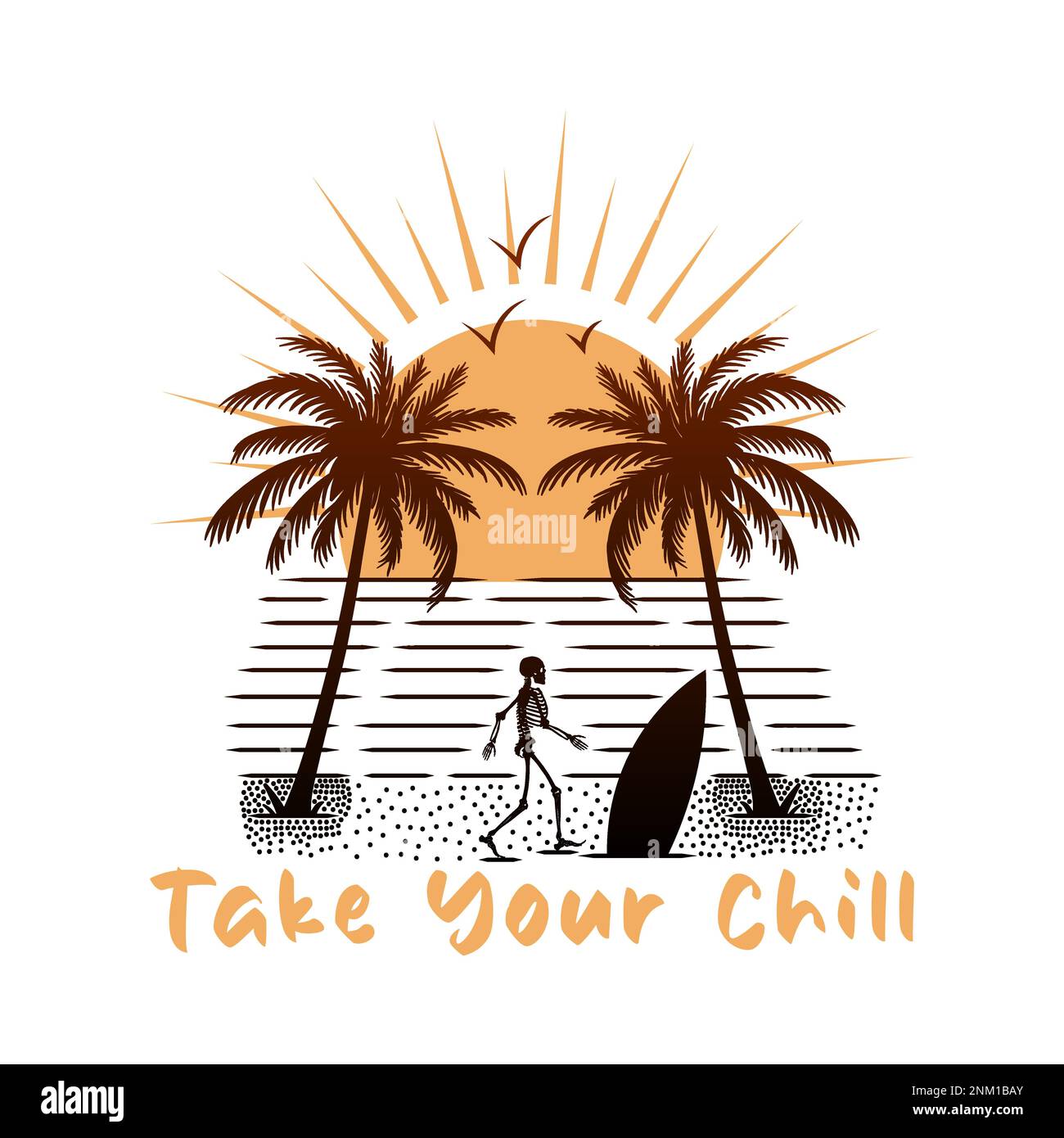 Take your chill. Summer theme illustration. Editable, vector ...