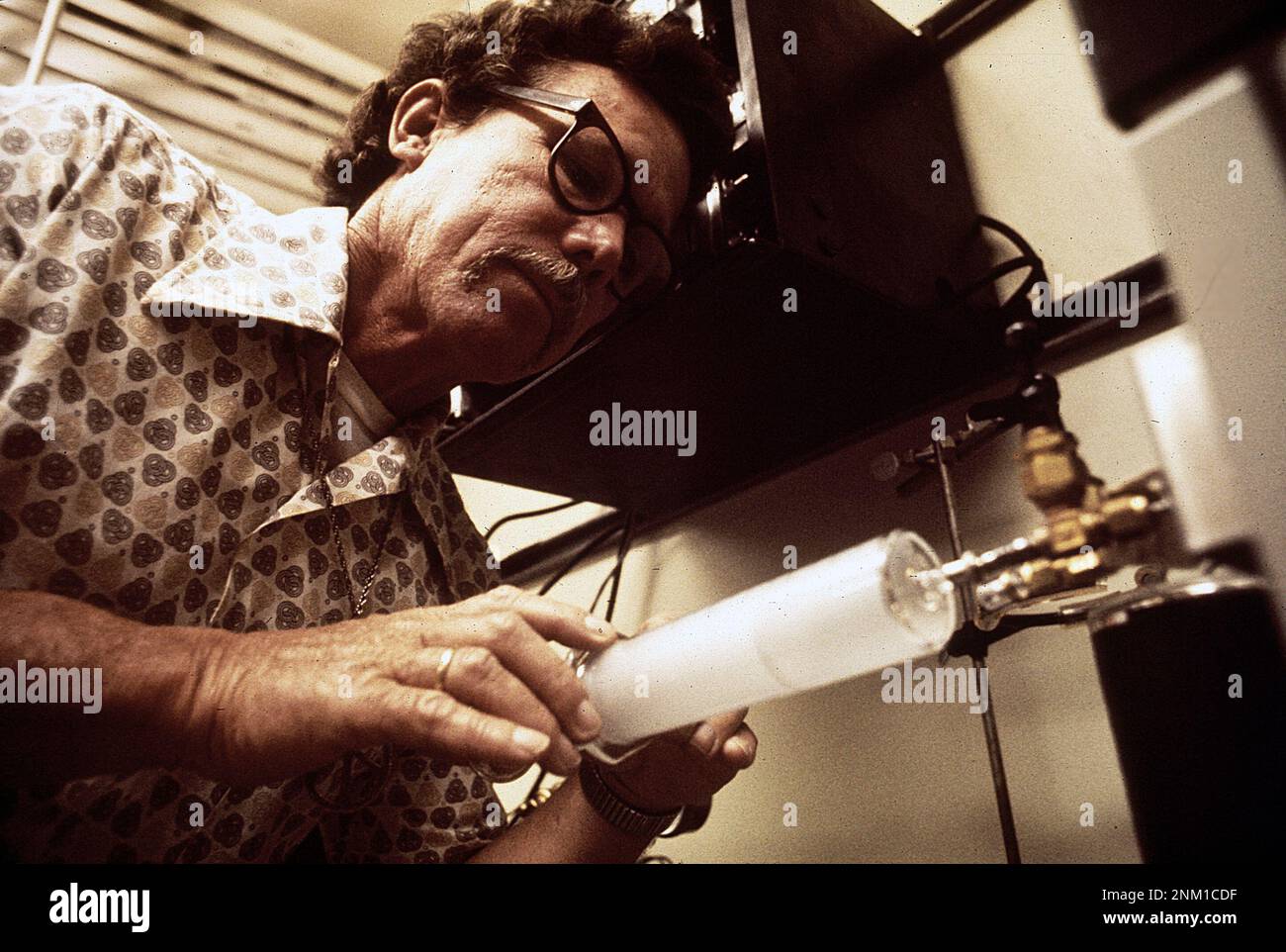 1970s United States: Frank Burleson, staff research associate at ...