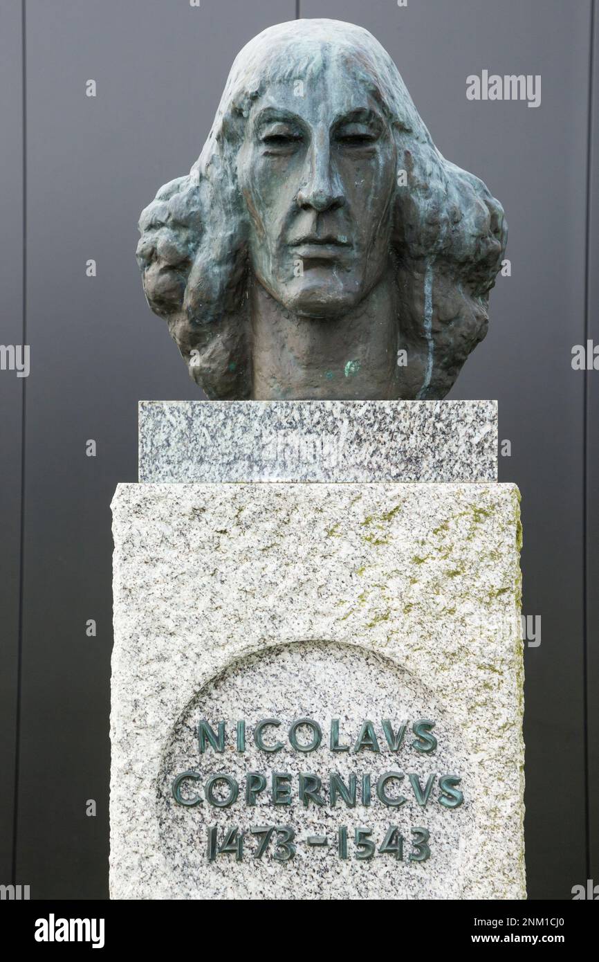 Statue bust (apparently bronze metal) of Nicholas / Nicolaus Copernicus ...