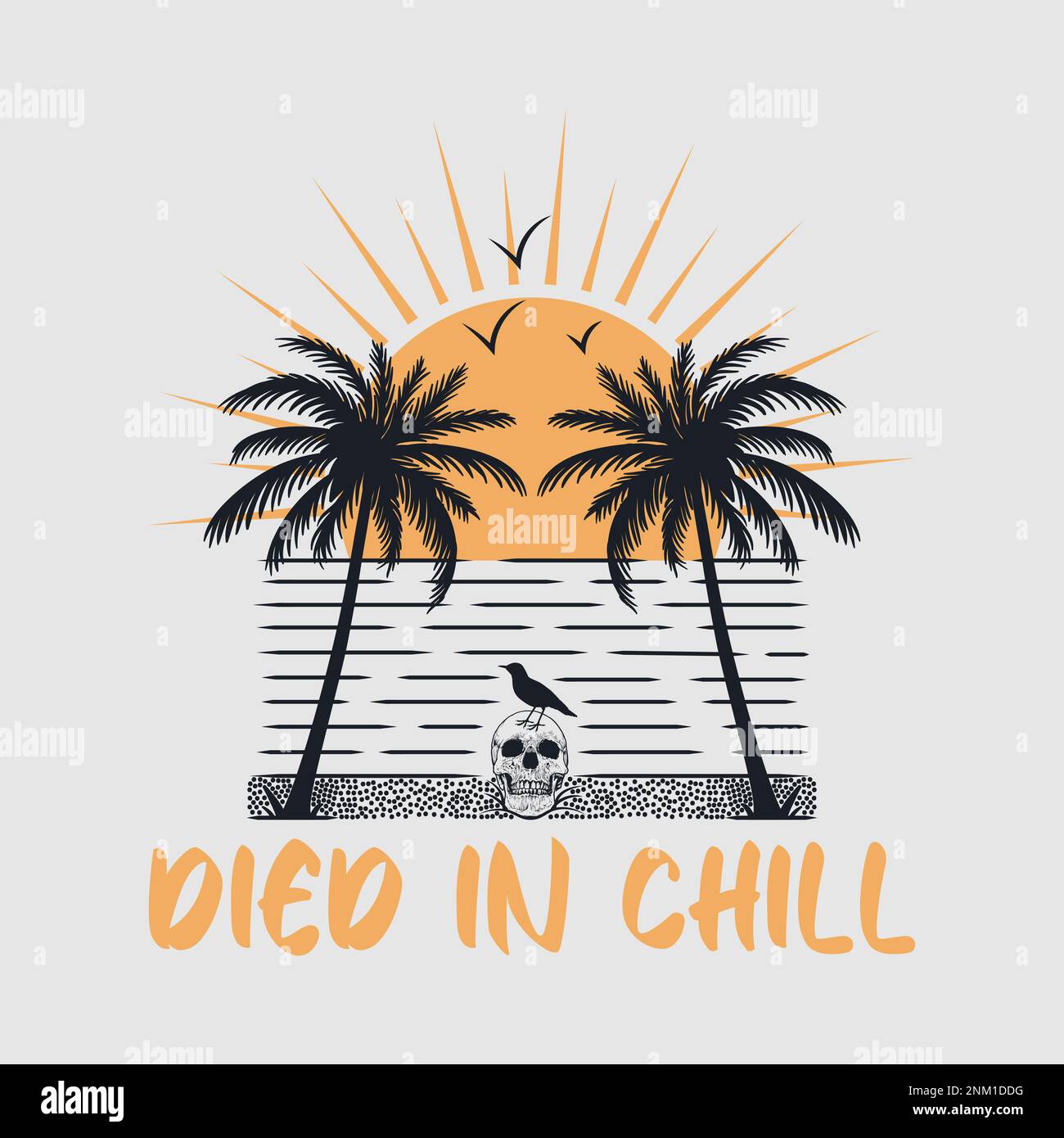 Died in chill. Summer theme design illustration. Editable, resizable ...