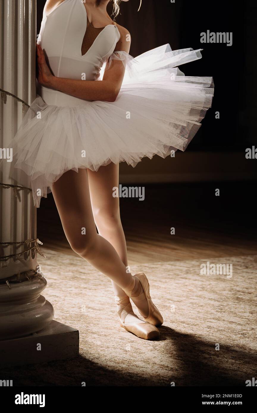 Ballerina dancer, tutu dress, legs, feet and ballet shoes Stock Photo ...