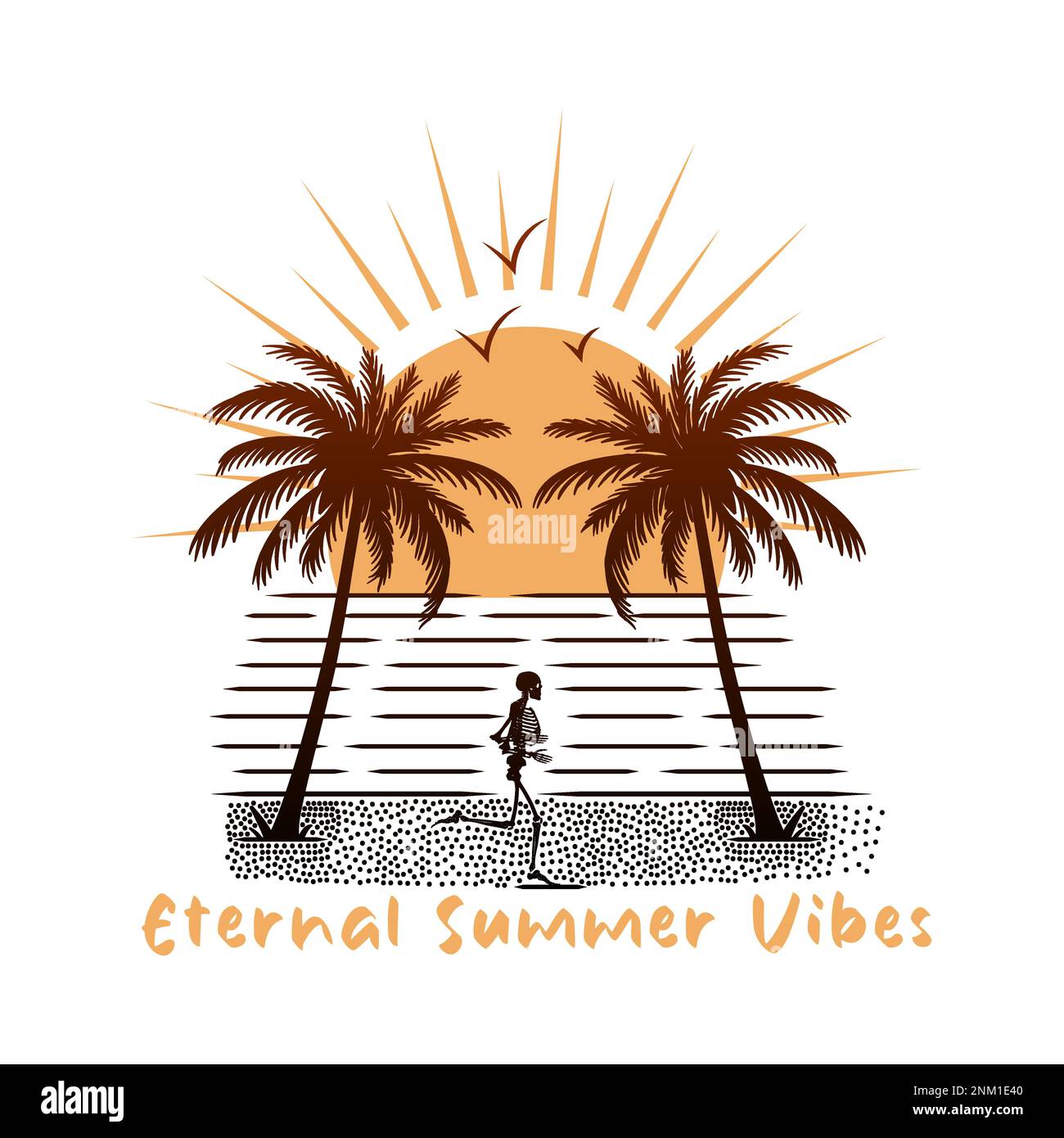 Eternal summer vibes. Summer theme illustration. Editable, vector ...