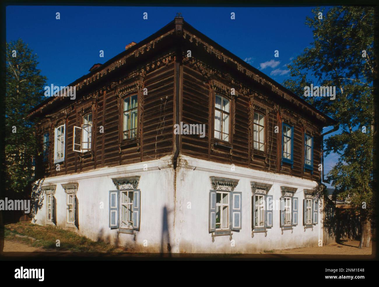 A mid-19th-century house in Kiakhta, Russia, showcasing traditional ...