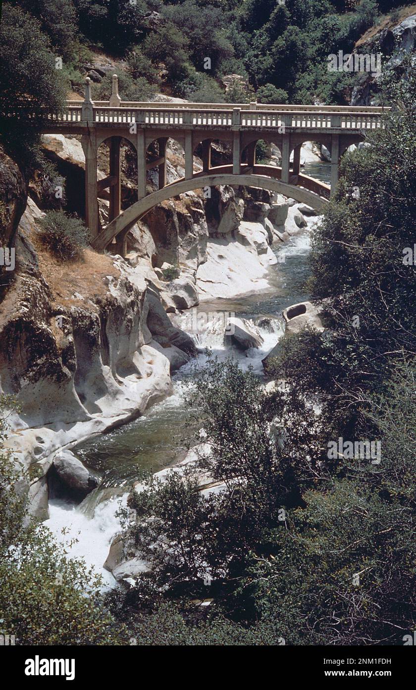 1970s United States: Bridge on road to Mineral King Valley ca. 1972 ...