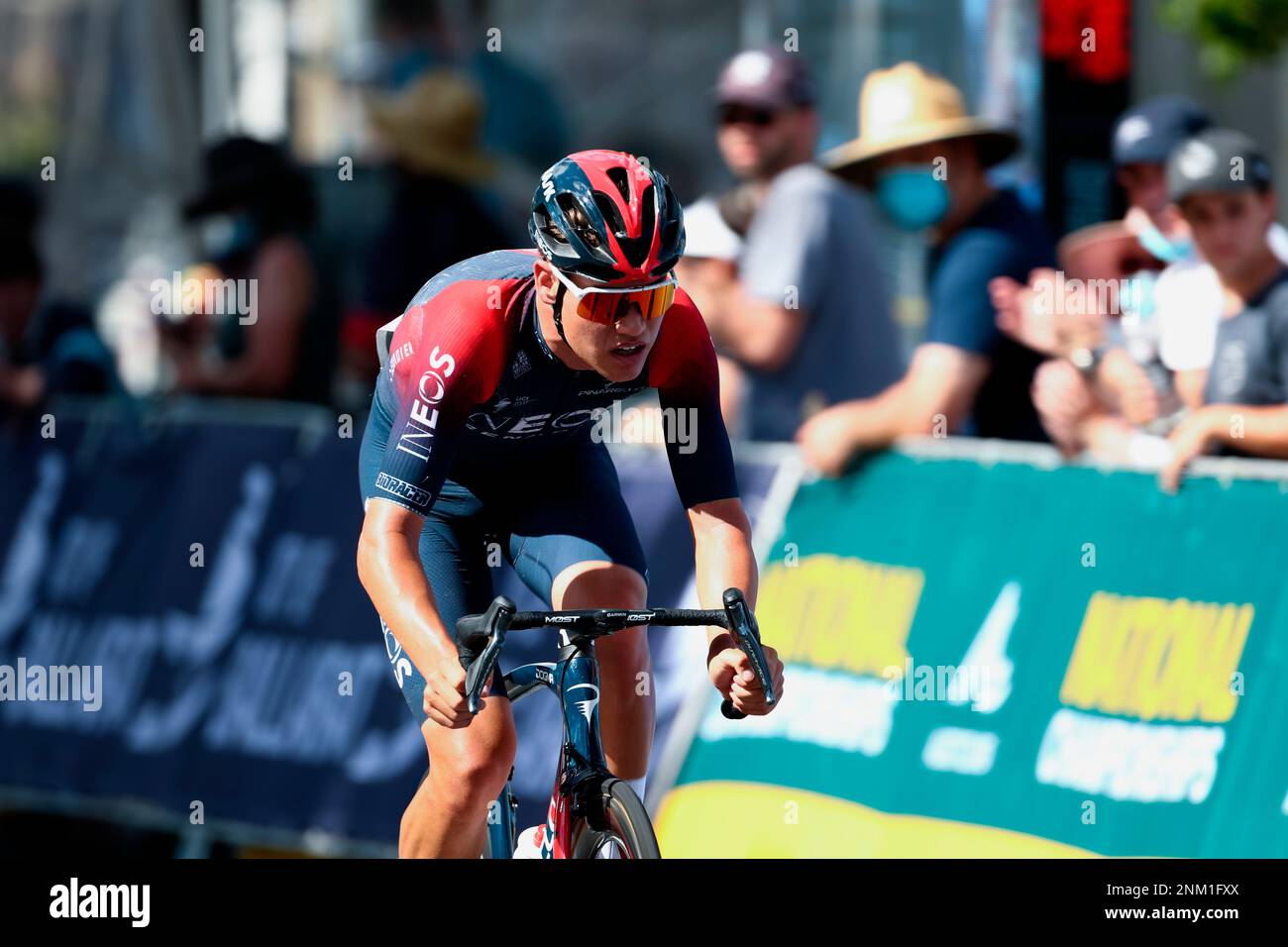 BALLARAT, AUSTRALIA - JANUARY 16: Lucas Plapp begins the final lap of ...
