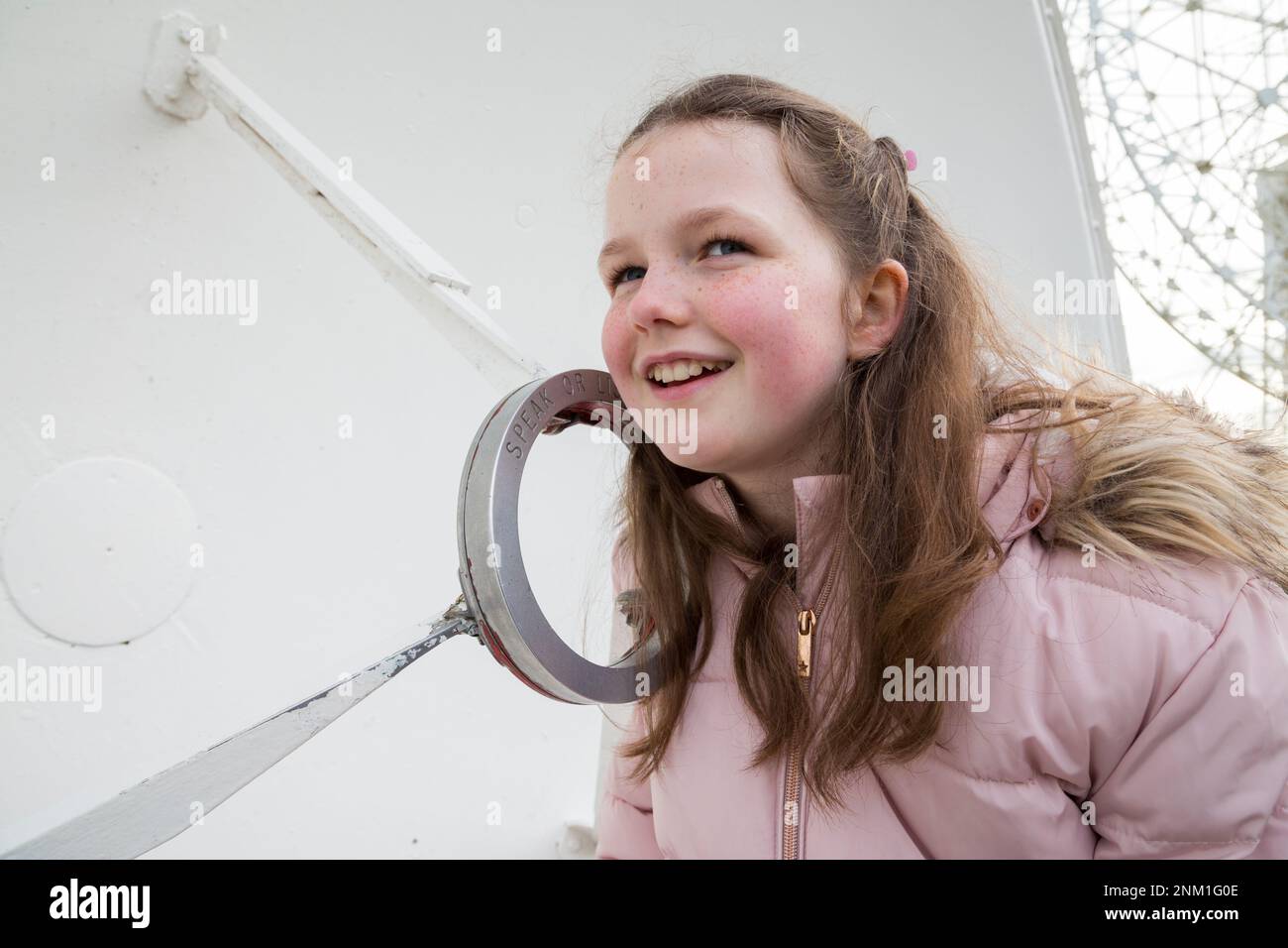 Kids / girls / children / child listen and speak at the Whispering Dish ...