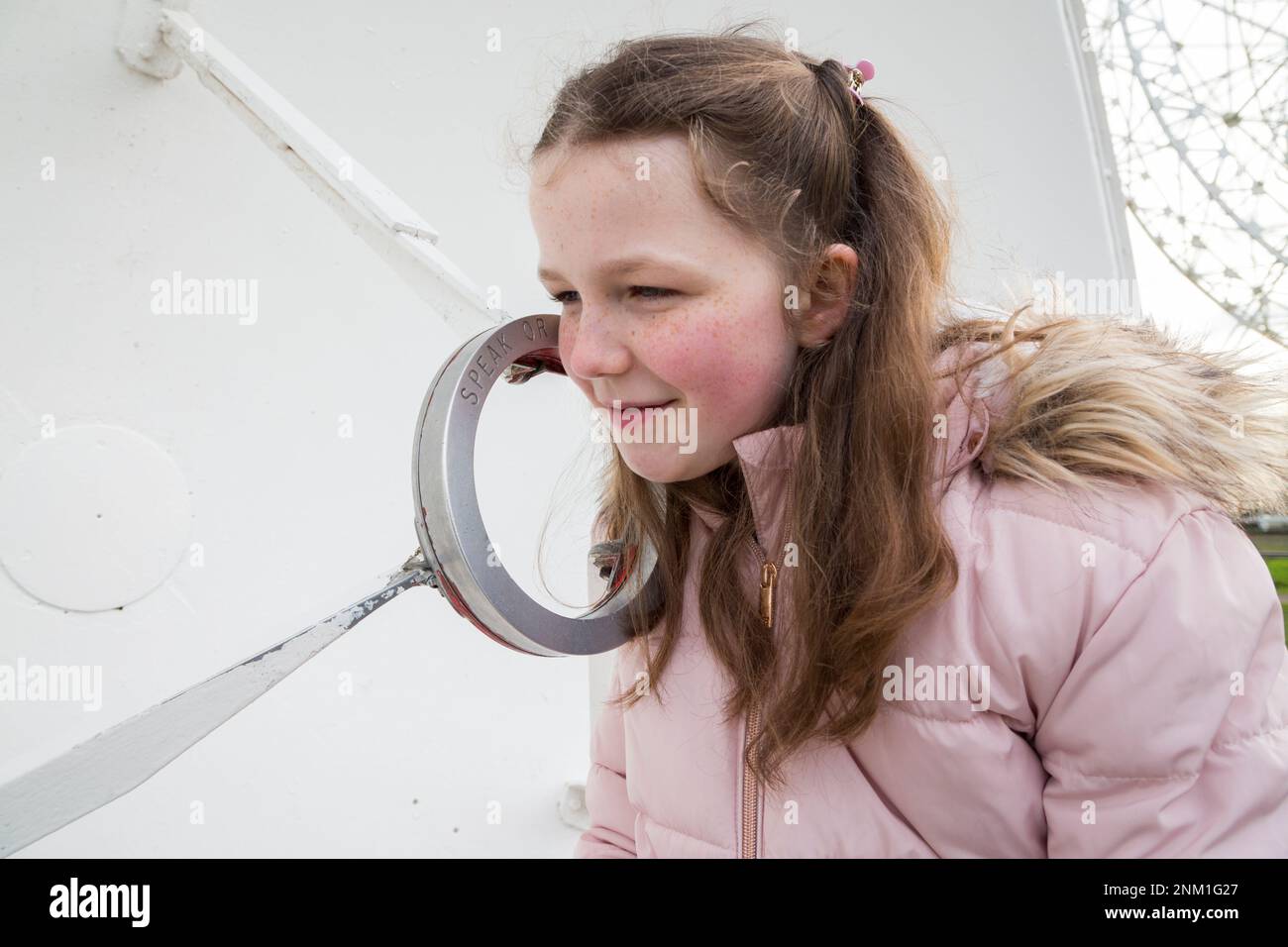 Kids / girls / children / child listen and speak at the Whispering Dish ...