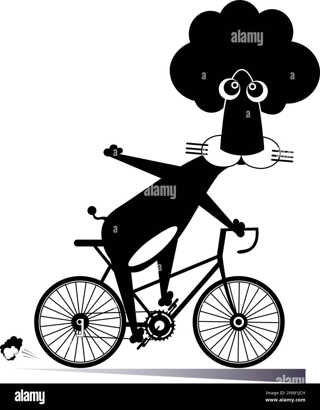 Cartoon lion rides a bike isolated illustration. Funny lion rides a ...