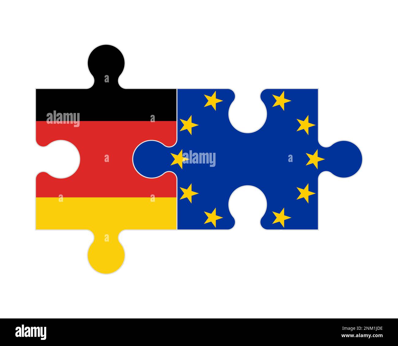 Connected puzzle of flags of Germany and European Union, vector Stock ...