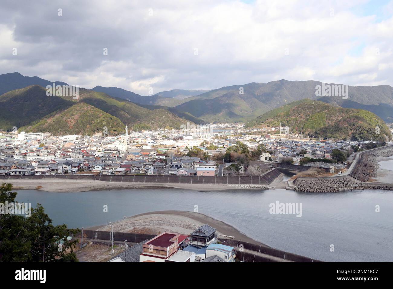 A photo shows the townscape where huge damage of the tsunami might ...