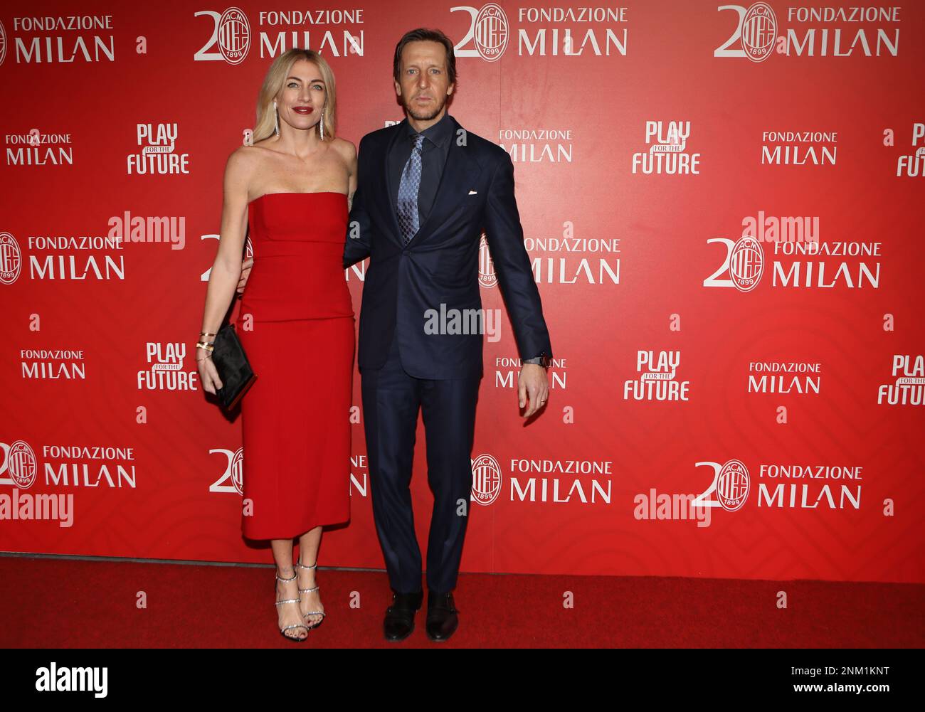 Milan, Italy. 23rd Feb, 2023. Massimo Ambrosini and his wife attend the ...