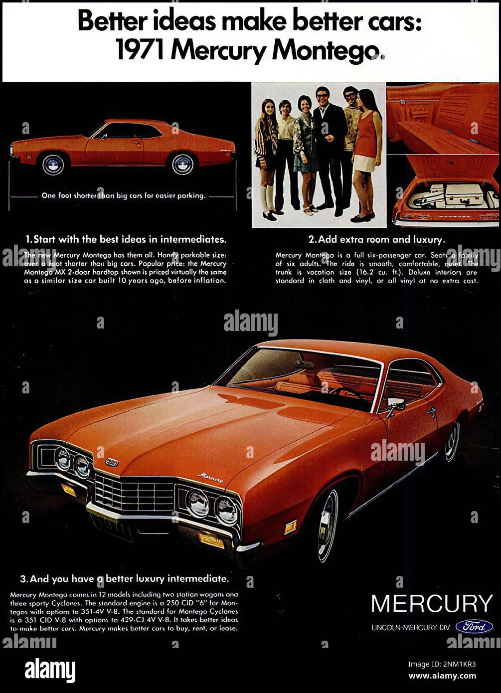 Mercury Montego (1971) - Vintage car advertising Stock Photo - Alamy