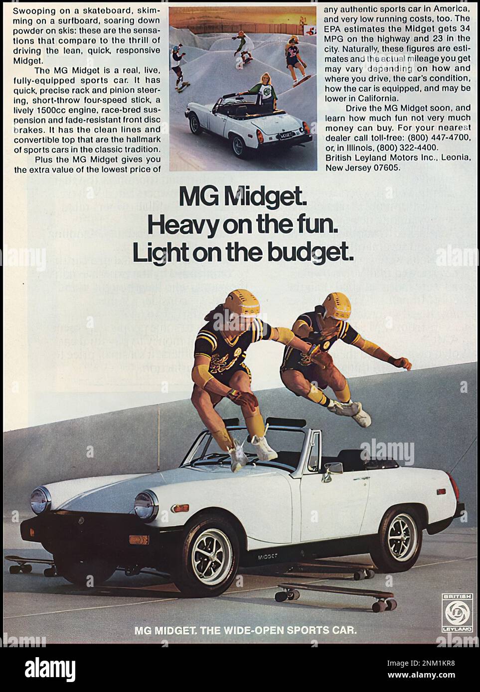 MG Midget - 04 - Vintage car advertising Stock Photo - Alamy