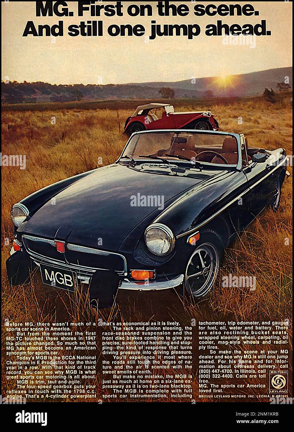 MG B - 01 - Vintage car advertising Stock Photo - Alamy
