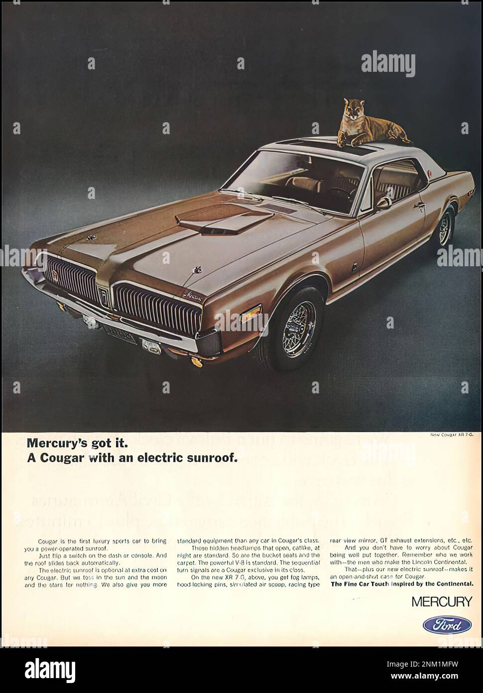 MERCURY Cougar (1968) - 02 - Vintage car advertising Stock Photo - Alamy