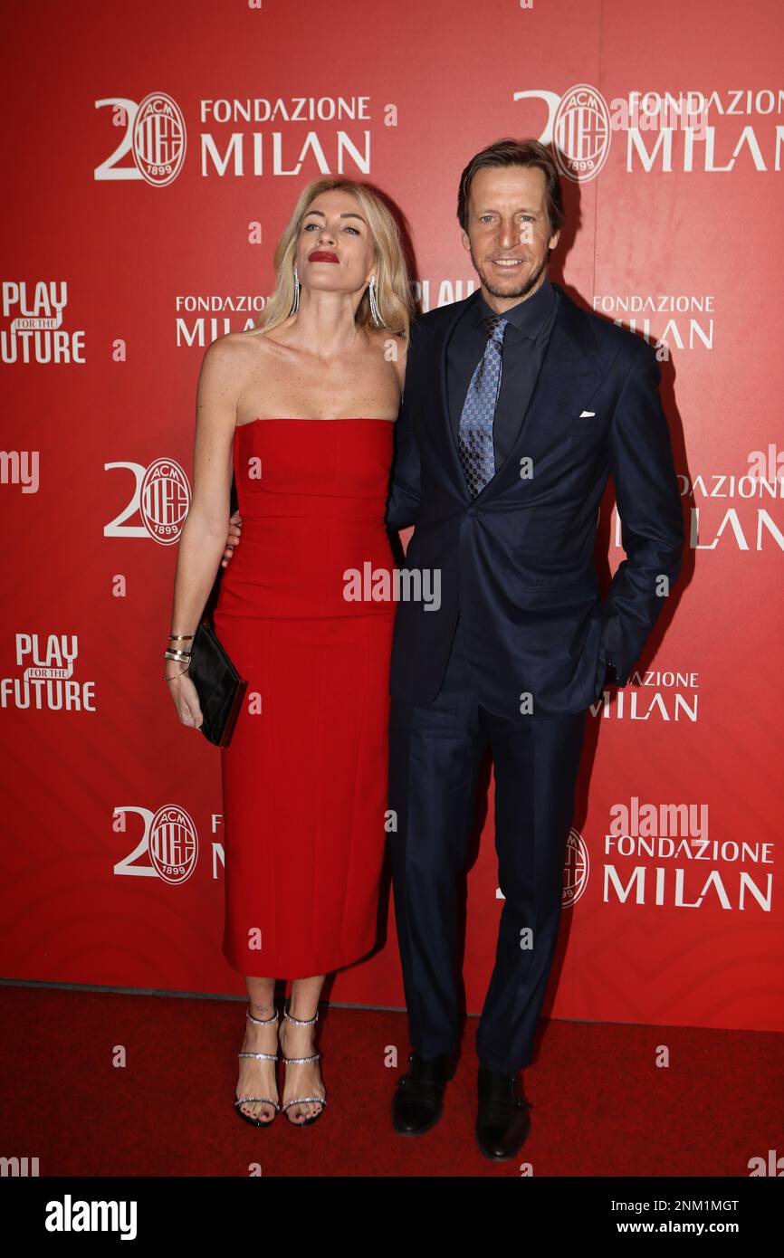 Milan, Italy. 23rd Feb, 2023. Massimo Ambrosini and his wife attend the ...