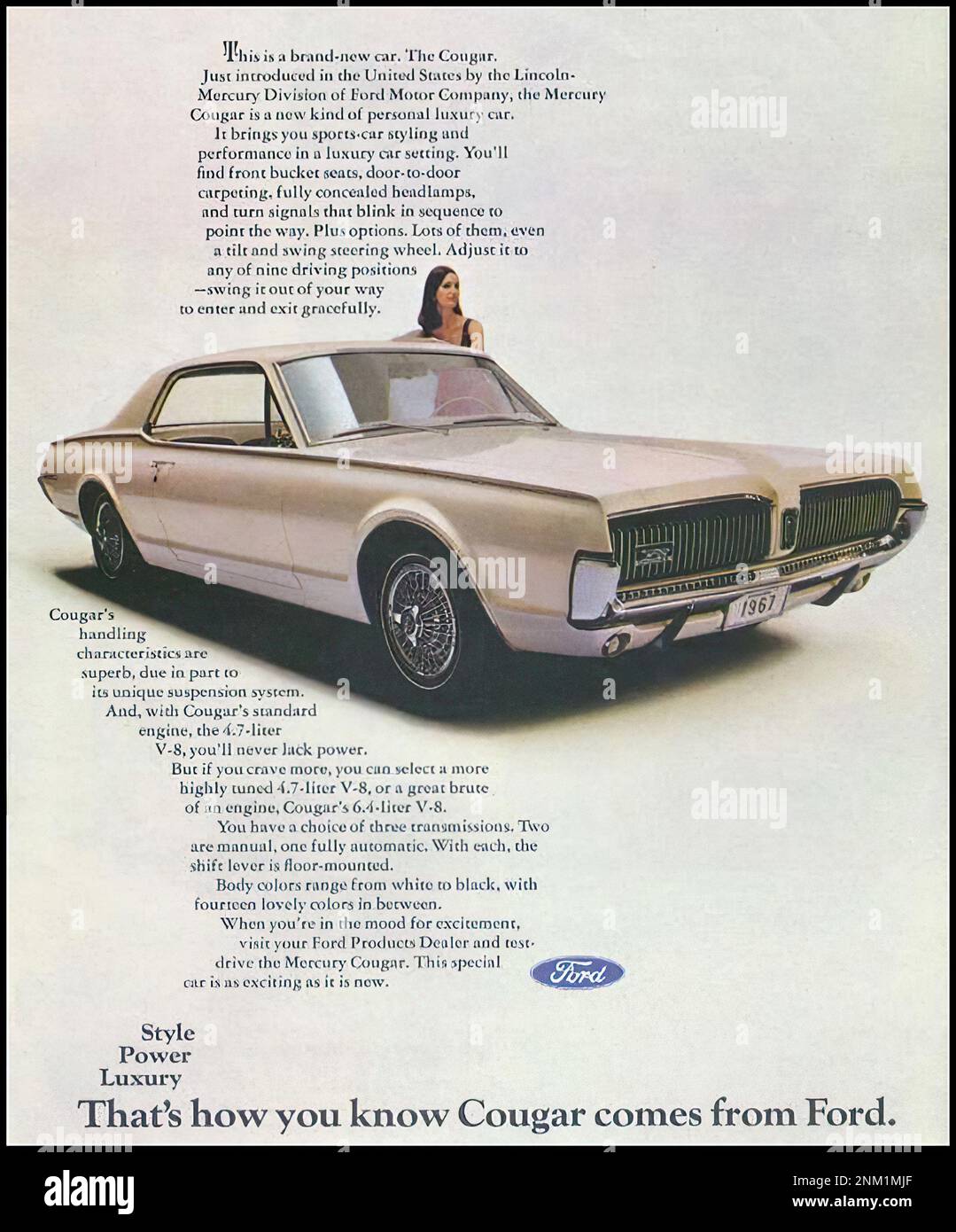 MERCURY Cougar (1967) - 01 - Vintage car advertising Stock Photo - Alamy