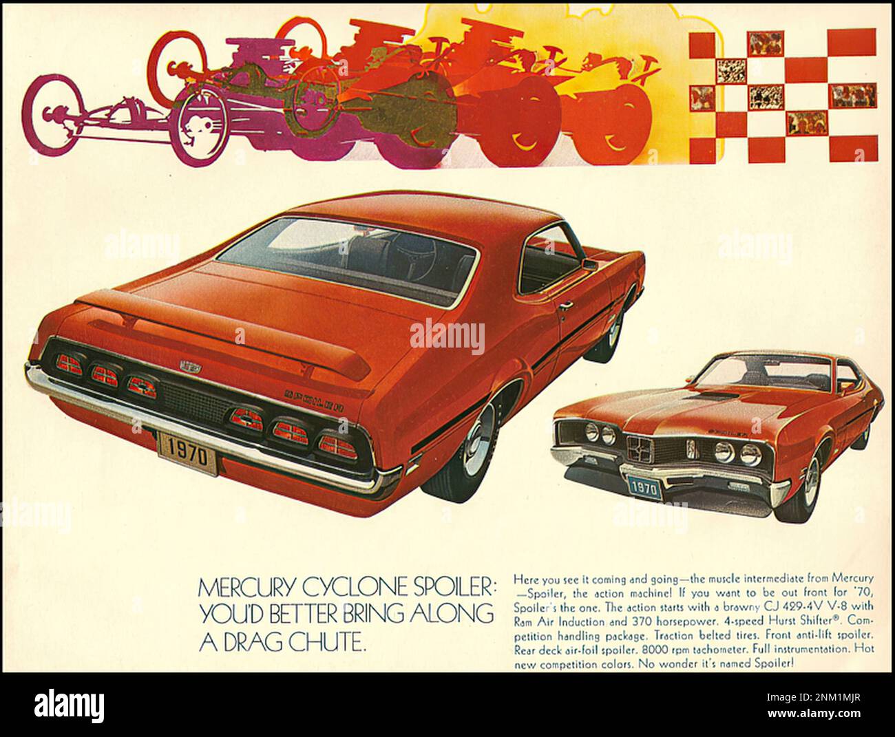 MERCURY Cyclone spoiler (1970) - 01 - Vintage car advertising Stock ...