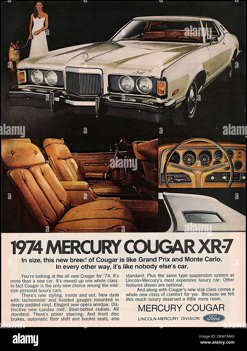 Mercury Cougar XR7 (1974) - Vintage car advertising Stock Photo - Alamy