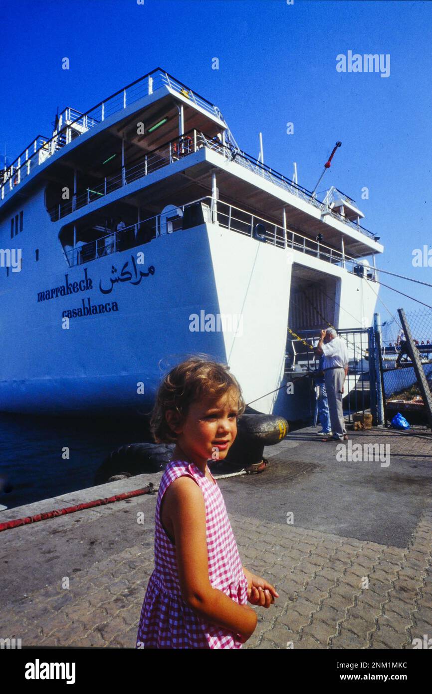 Archives 80ies: Marrakech Casablanca, moroccan Ferry-boat, Sète, France ...