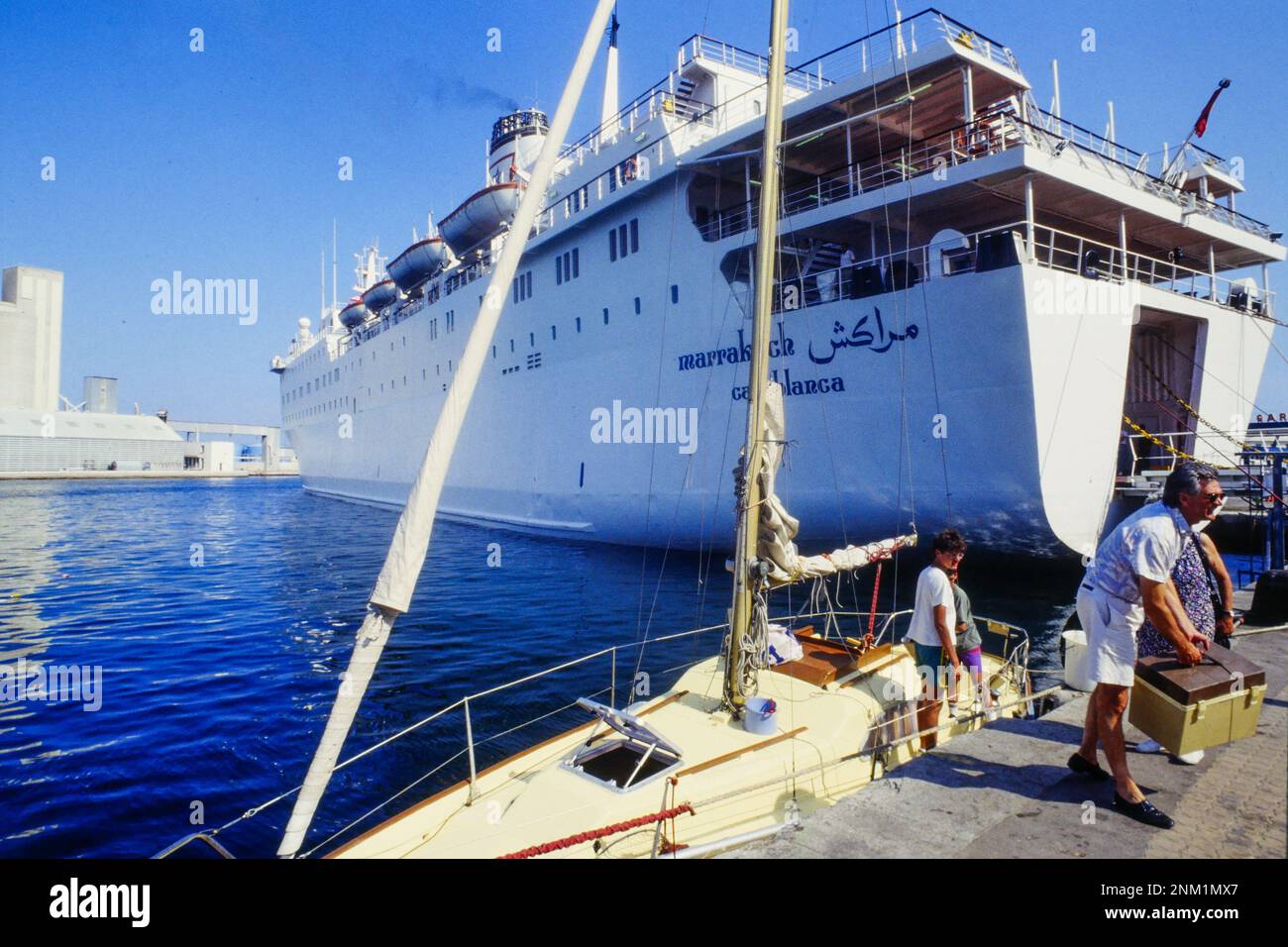 Archives 80ies: Marrakech Casablanca, moroccan Ferry-boat, France Stock ...