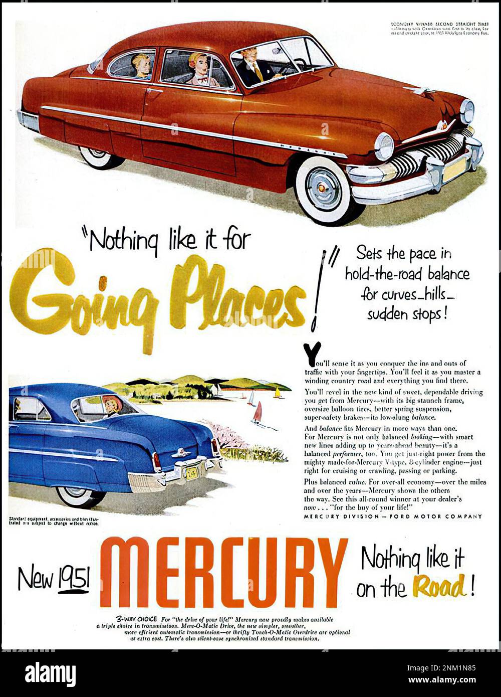 MERCURY 1951 - 09 - Vintage car advertising Stock Photo - Alamy
