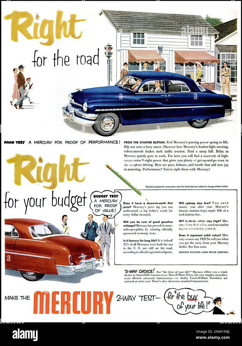 MERCURY 1951 - 05 - Vintage car advertising Stock Photo - Alamy