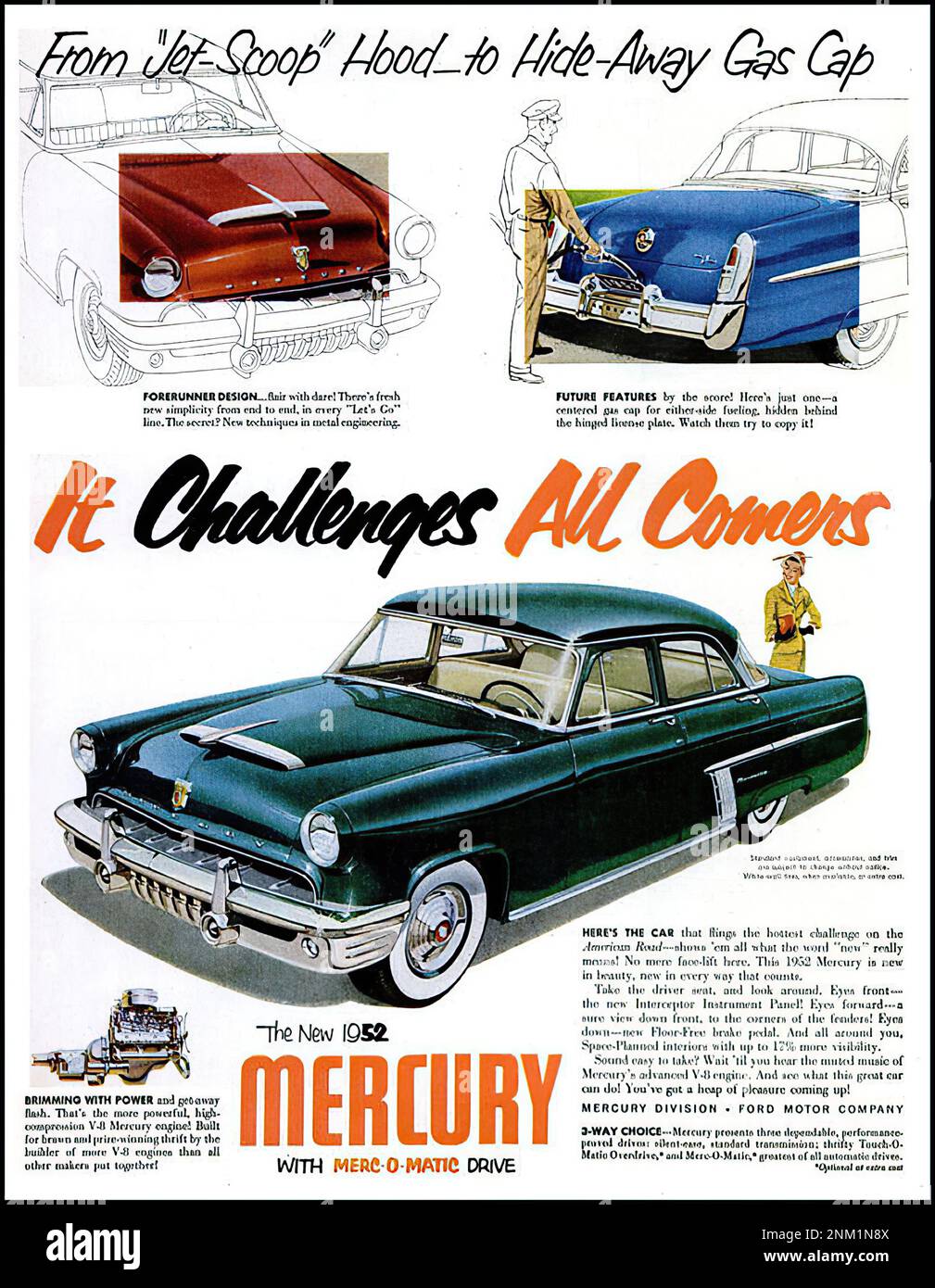 MERCURY 1952 - 01 - Vintage car advertising Stock Photo - Alamy