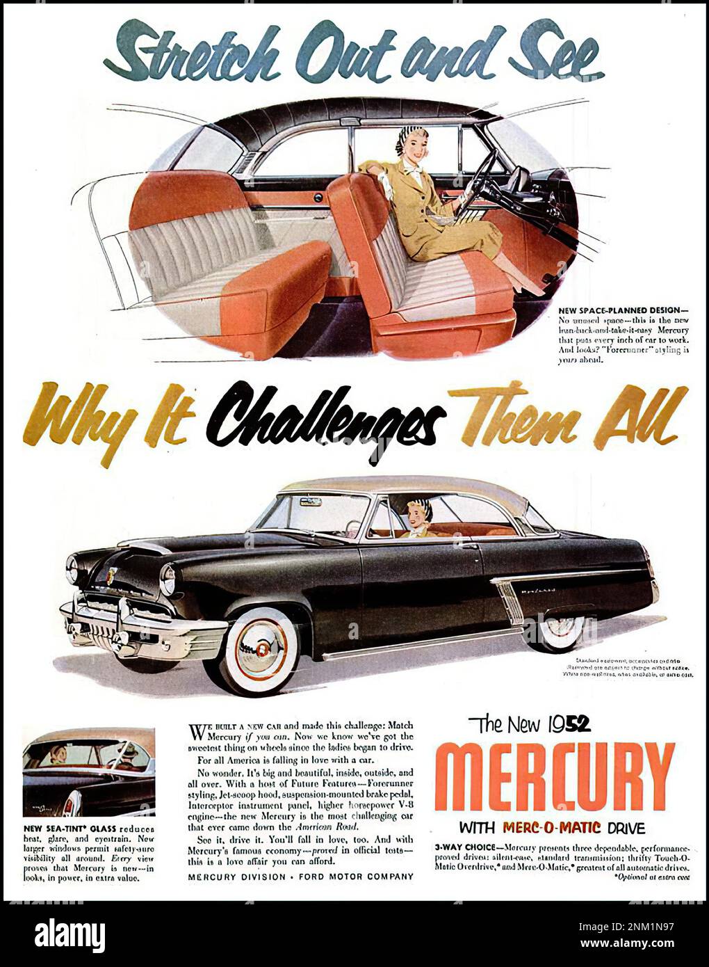 MERCURY 1952 - 02 - Vintage car advertising Stock Photo - Alamy