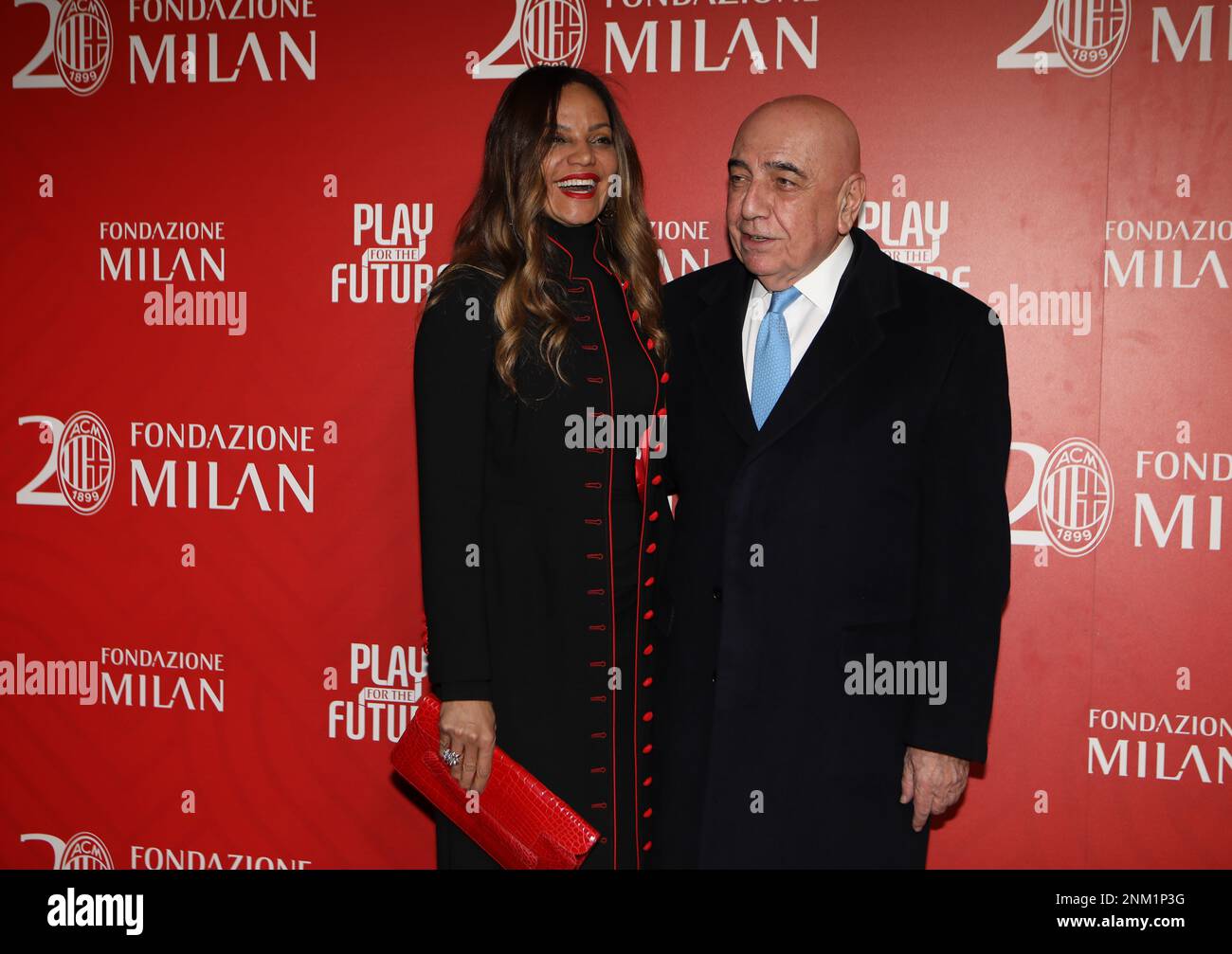 Milan, Italy. 23rd Feb, 2023. Adriano Galliani and his wife Helga Costa ...